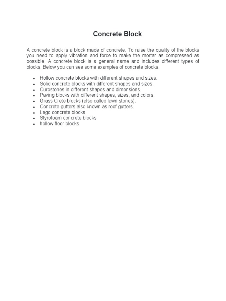 Hollow Block Making - NHA | PDF | Concrete | Mortar (Masonry)