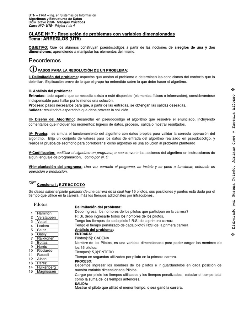 Clase 7 | PDF | Algoritmos | Programa de computadora