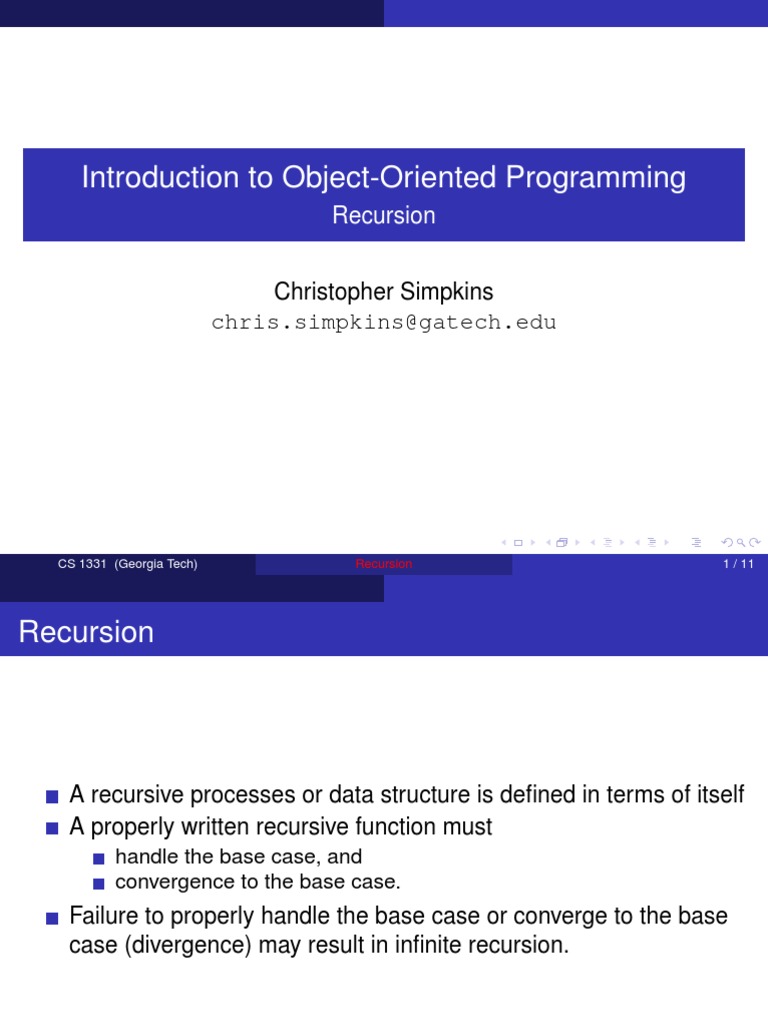 Recursion Pdf Subroutine Parameter Computer Programming