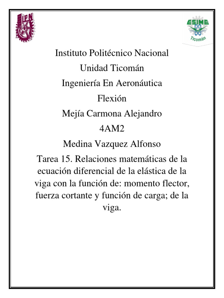 Tarea 15 Relaciones matemáticas de la ecuación diferencial de la ...