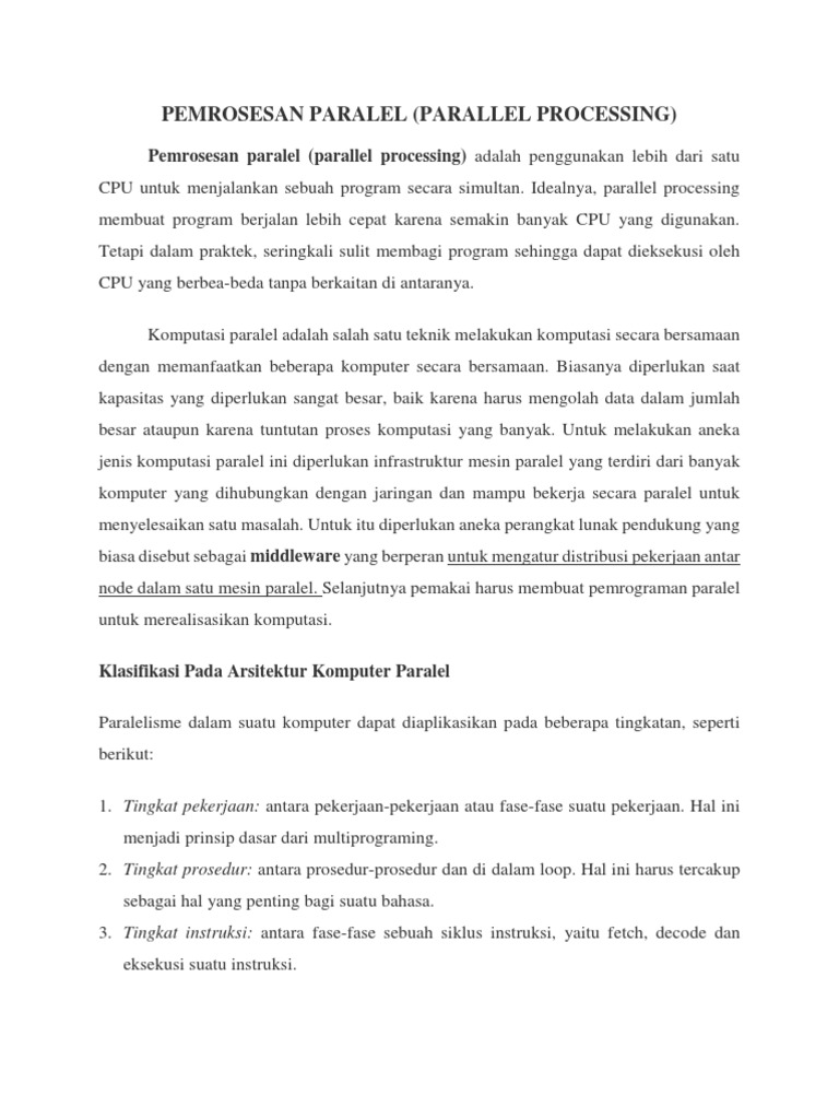 Pemrosesan Paralel | PDF