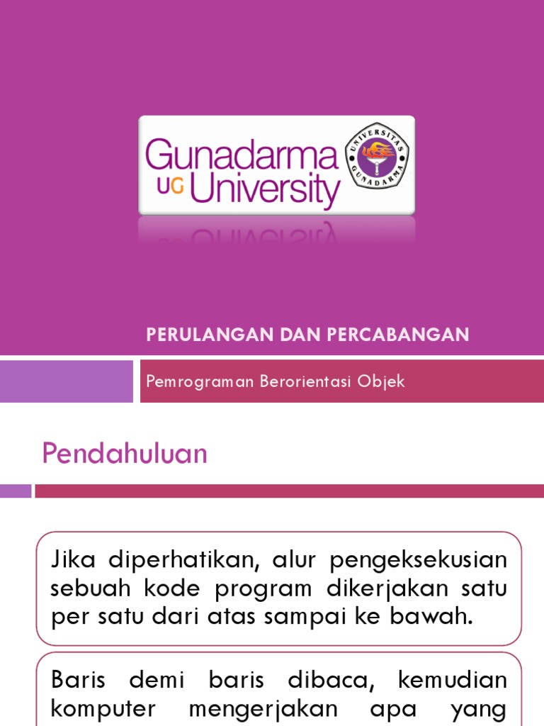 Perulangan Dan Percabangan PBO | PDF