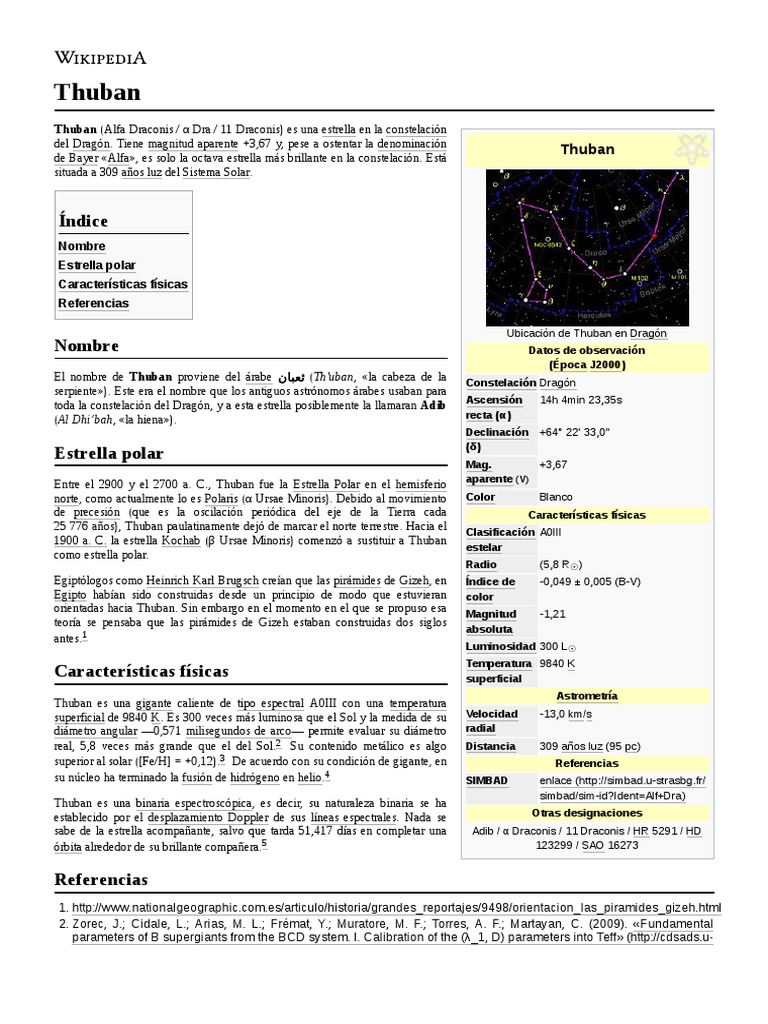 Thuban Alpha Draconis | PDF | Astronomía | Ciencias fisicas