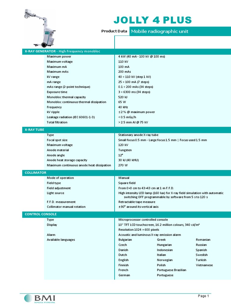 JOLLY 4 PLUS (PD-01-E Rev. 20) | Download Free PDF | X Ray | Radiography