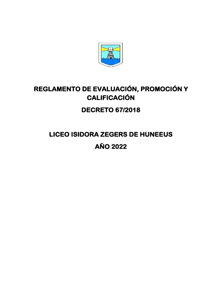 Reglamento de Evaluacion 2022 | PDF | Evaluación | Aprendizaje