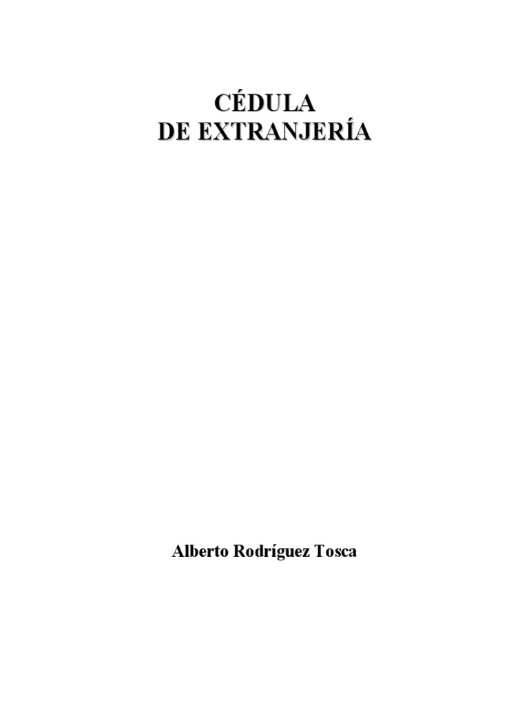 Cédula de Extranjería (2014) | PDF