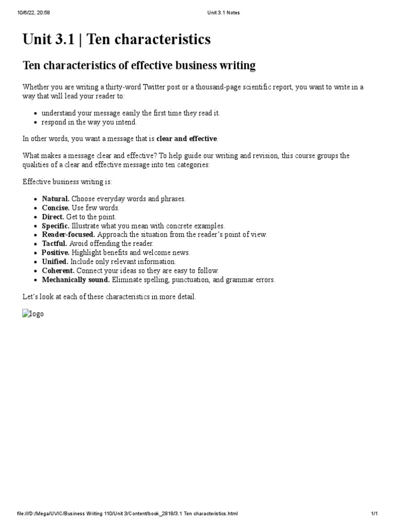 Ten Characteristics of Effective Writing | PDF | Paragraph | Comma