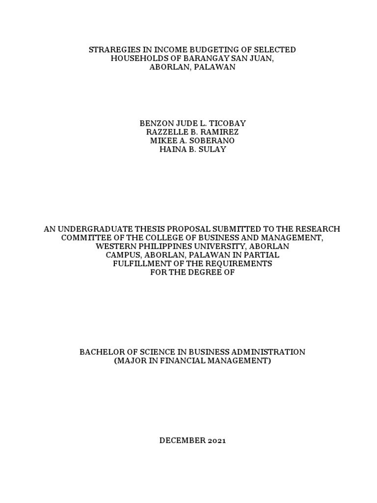 Strategies in Income Budgeting | PDF | Sampling (Statistics) | Survey Methodology