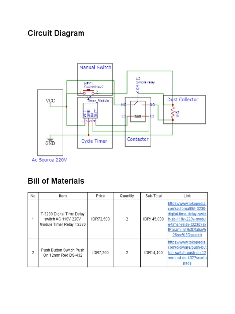 Circuit Diagram Bill of Materials | PDF | Electrical Wiring | Components