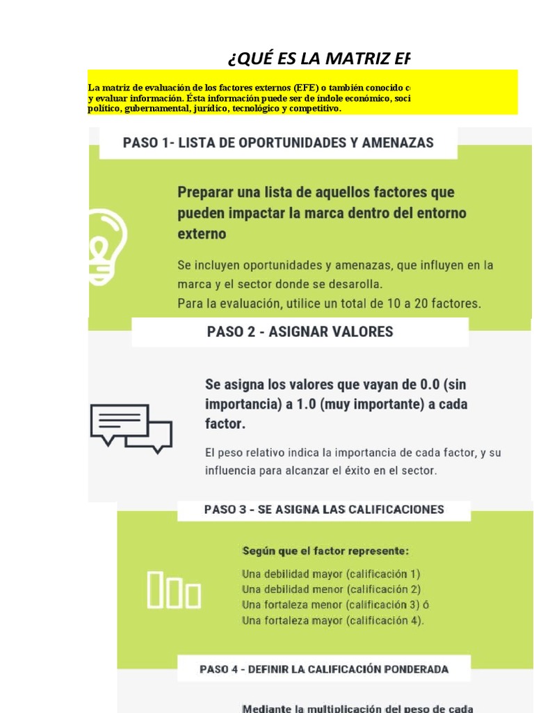 Matriz Efe y Efi | PDF | Economias | Business