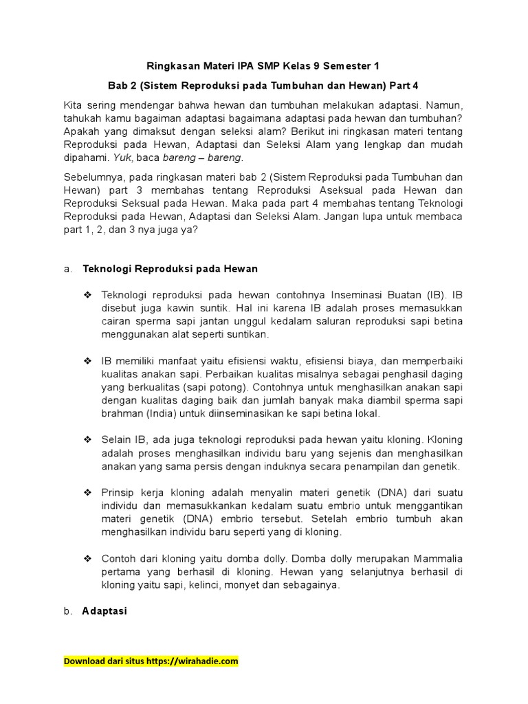 IPA SMP 9 S1 B2 Part 4 RITA PURWANTI | PDF
