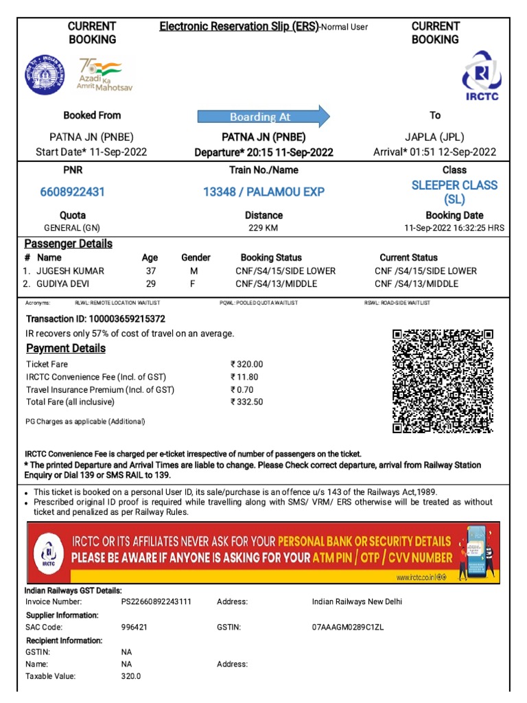 Train Ticket | PDF | Identity Document