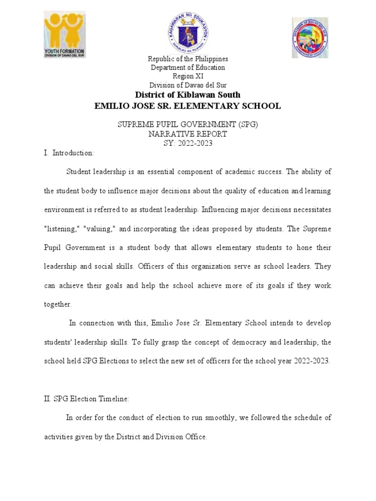 EJSES Narrative SPG 2022 2023 OFFICERS | PDF | Elections | Leadership