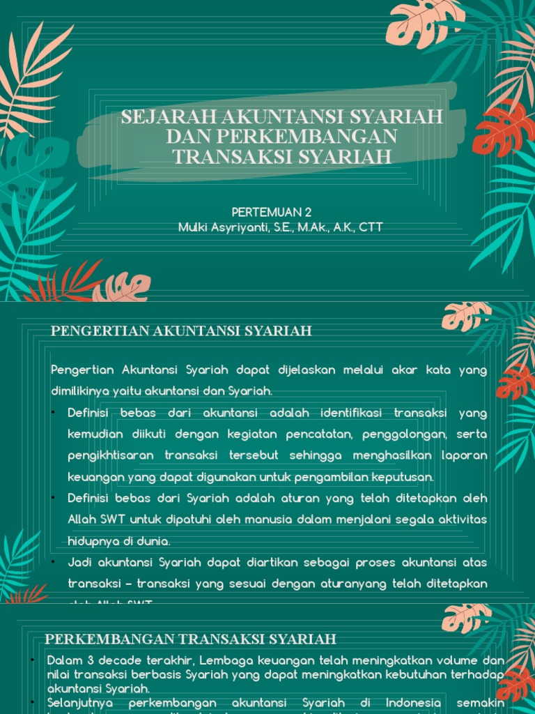 P-2 Sejarah Akuntansi Syariah Dan Perkembangan Transaksi Syariah | PDF