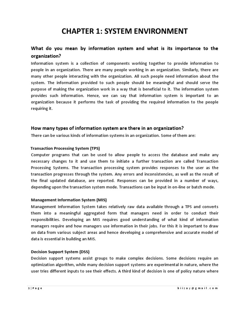 Chapter 1: System Environment | PDF | System | Software Prototyping