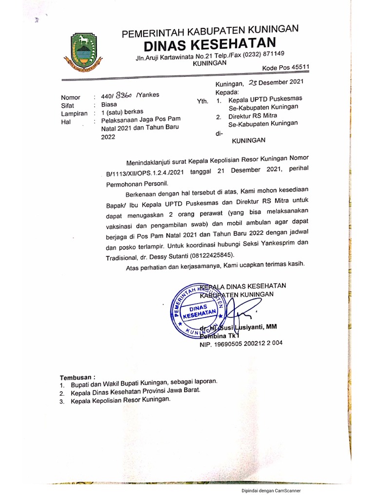 Surat Pos Pam Nataru 2021 | PDF