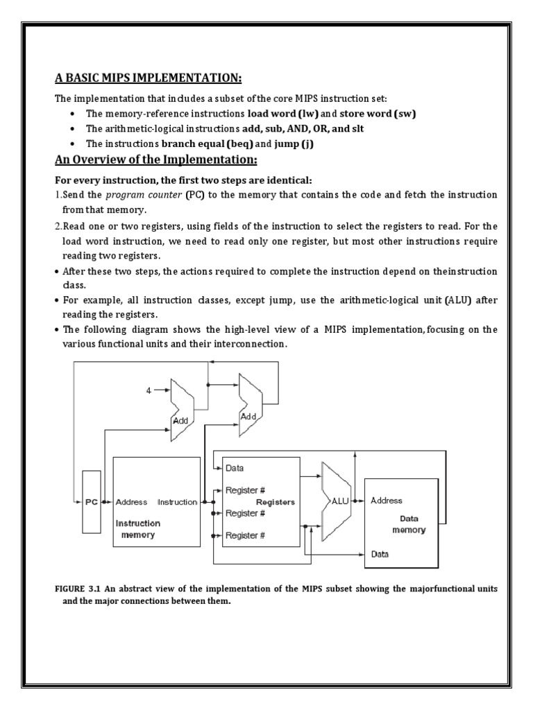 An Overview of a Basic MIPS Implementation with Multiplexers and ... An Overview of a Basic MIPS Implementation with Multiplexers and ...