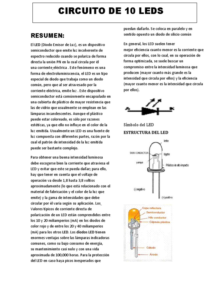 Practica 1 - Circuito de Leds | PDF | Diodo emisor de luz | Radiación electromagnética