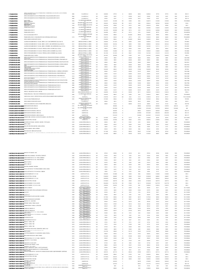 Variation Order N11 - Planilla Resumen Al 20-03-15 | PDF | Inmunología ...
