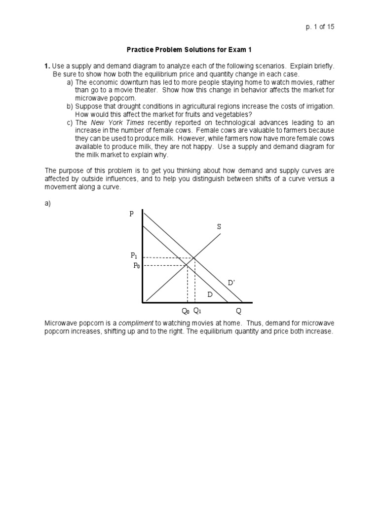 Exam 1 Practice Problem With Solution | PDF | Supply And Demand ...