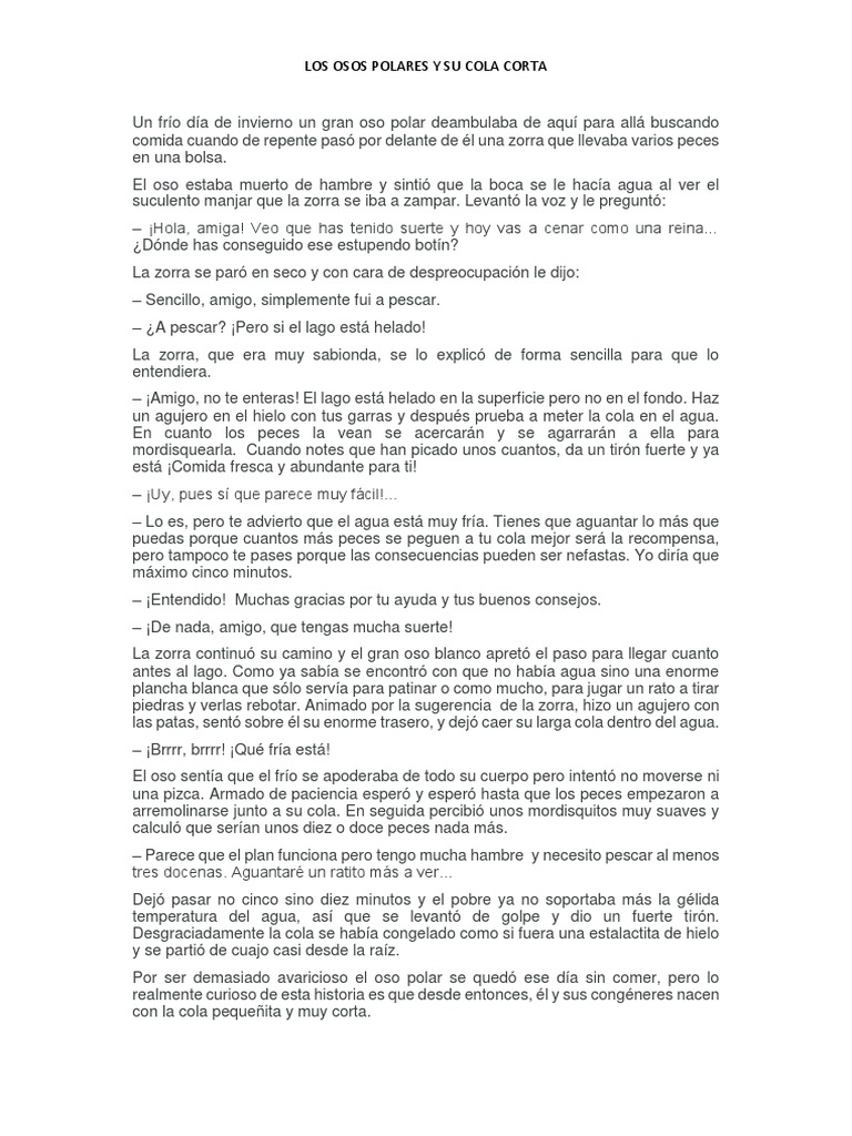 Los Osos Polares y Su Cola Corta | PDF | Oso polar | Osos