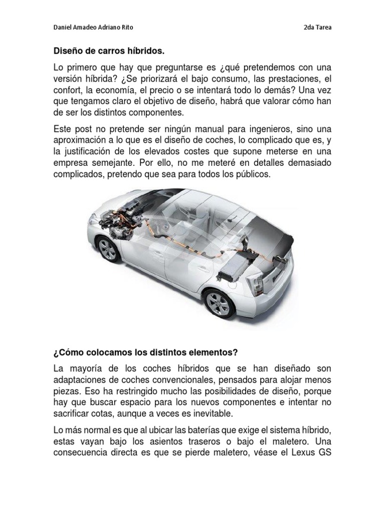 Diseño de Carros Híbridos | PDF | Vehículo Híbrido Eléctrico | Coche