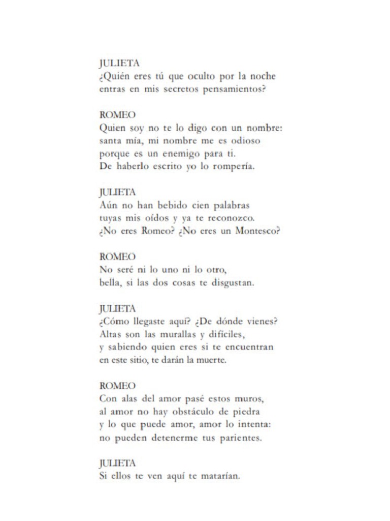 Fragmento Romeo y Julieta | PDF