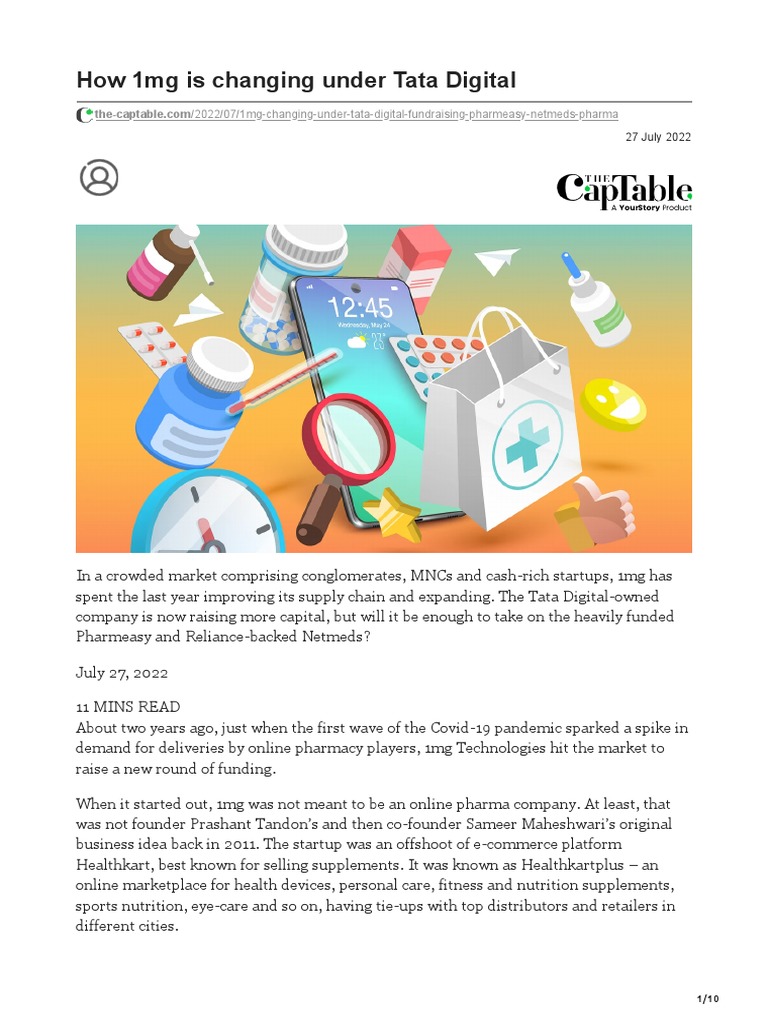 How 1mg Is Changing Under Tata Digital | PDF | Brand | Subscription ...