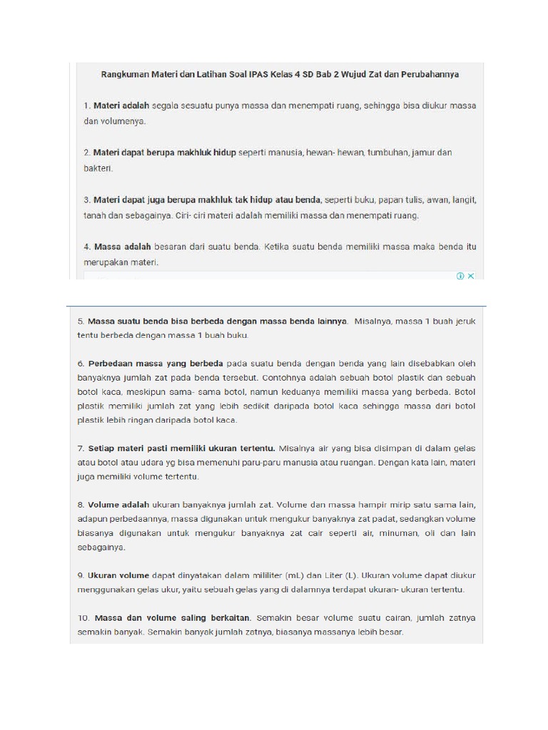 Rangkuman Materi IPAS Kelas 4 SD | PDF