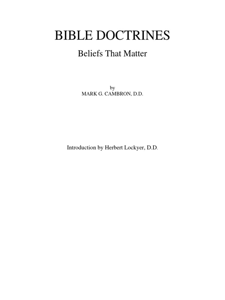 Bible Doctrines | PDF | Trinity | Names Of God In Judaism