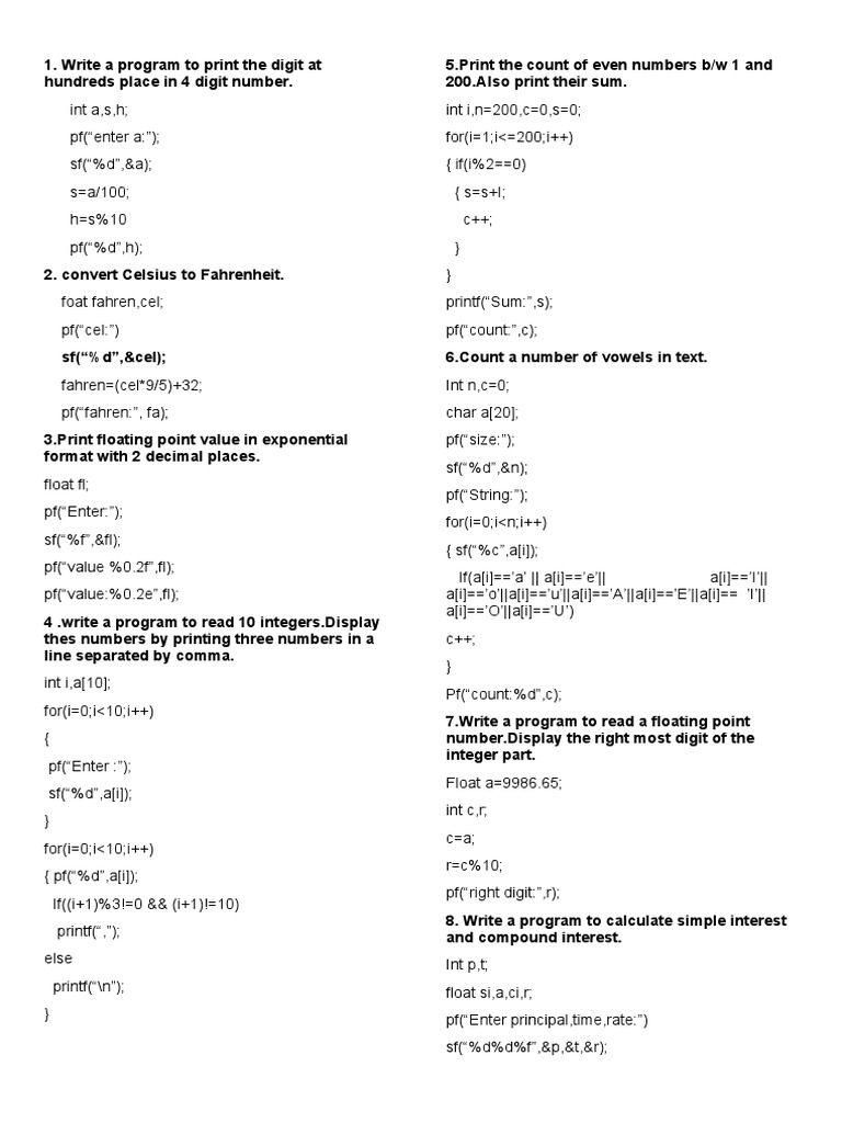 C Programs | PDF | Computer Programming | Mathematics C Programs | PDF | Computer Programming | Mathematics