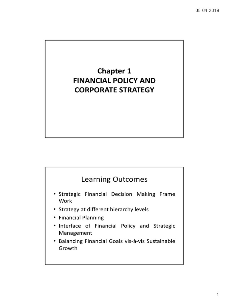 1 - Financial Policy and Corporate Strategy - PPT (05-04-19) | PDF ...