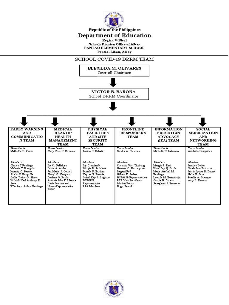 School DRRM Team Roles and Structure | PDF | Emergency Management ...