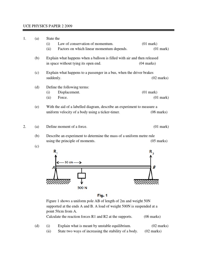 Uce Physics Paper Two 2009 | PDF | Mirror | Transformer