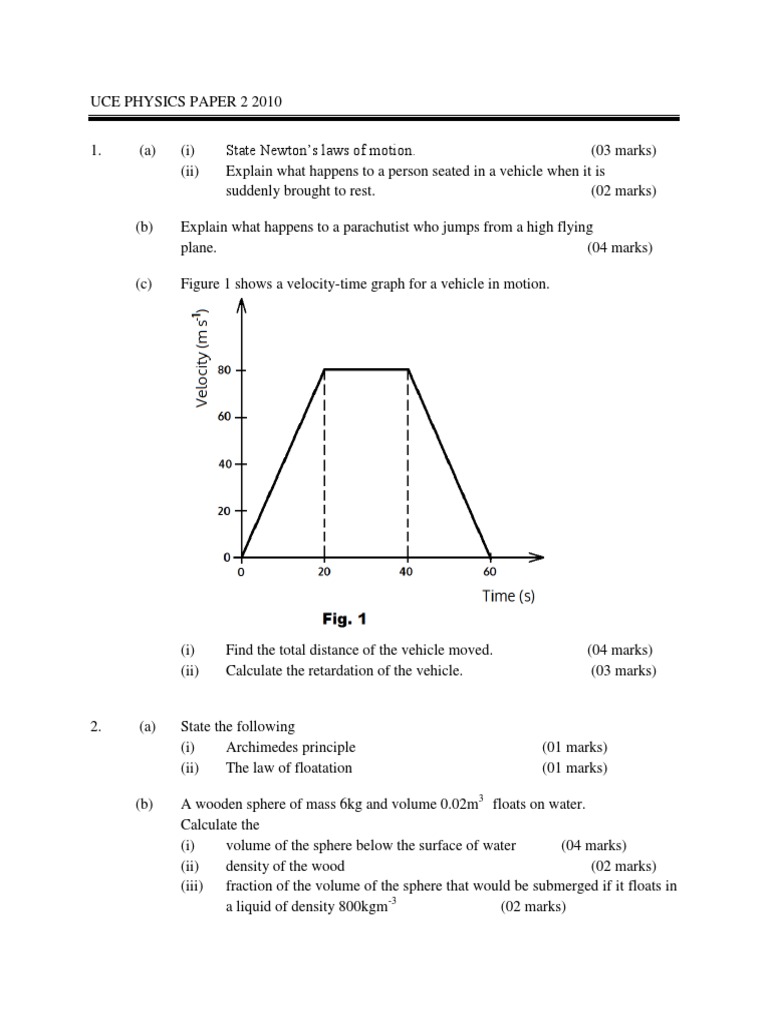 Uce Physics Paper Two 2010 | PDF | Waves | Wavelength