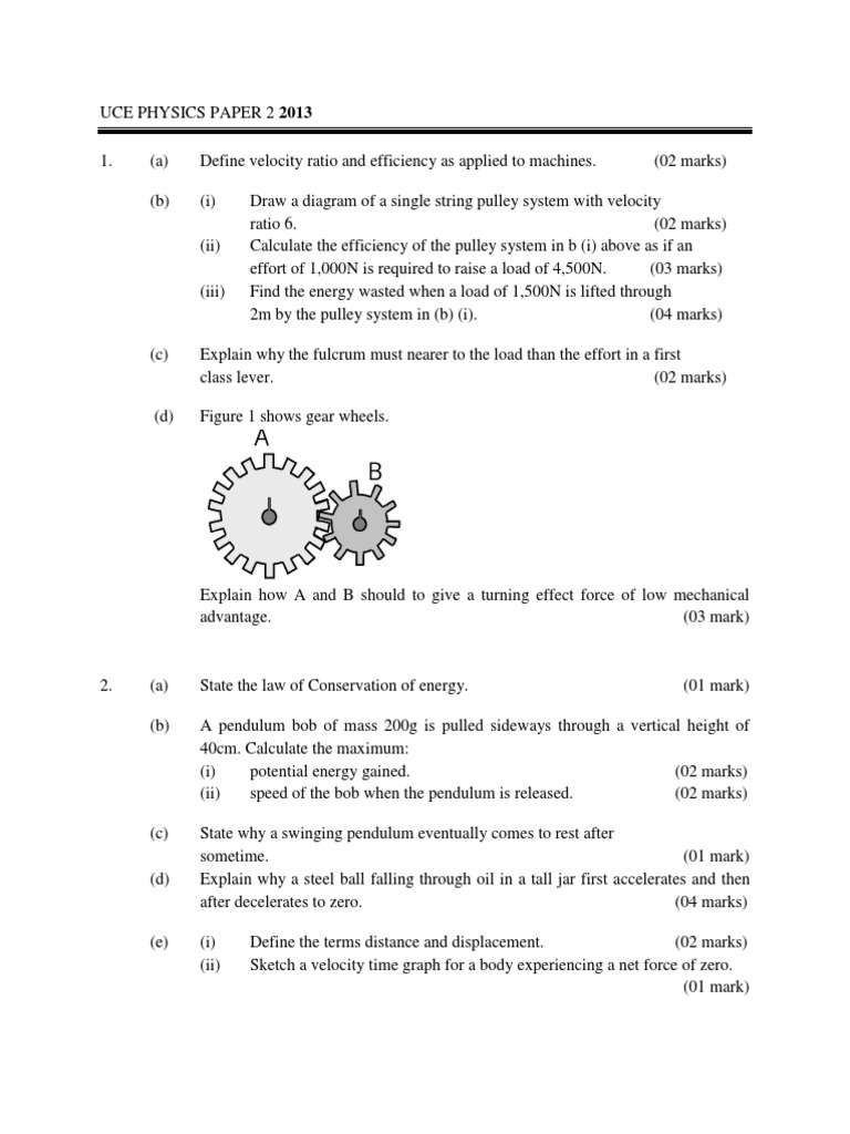 UCE Physics Paper 2 2013 Exam | PDF | Radioactive Decay | Waves