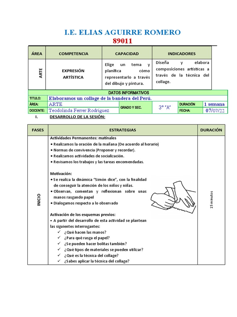 Arte Elaboramos Collages de La Bandera Del Peru | PDF | Collage