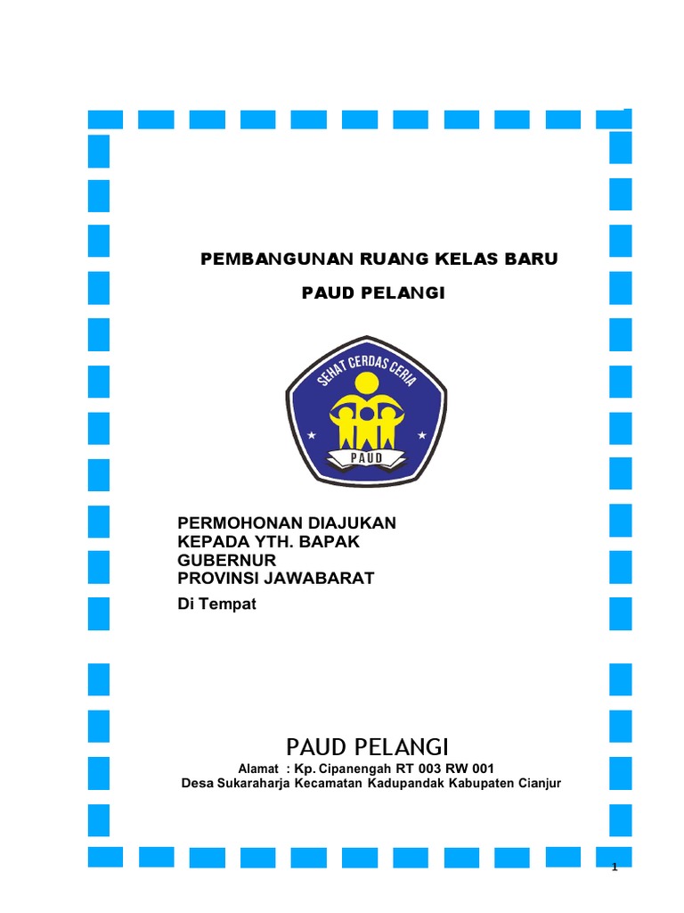 Proposal RKB Paud Pelangi | PDF
