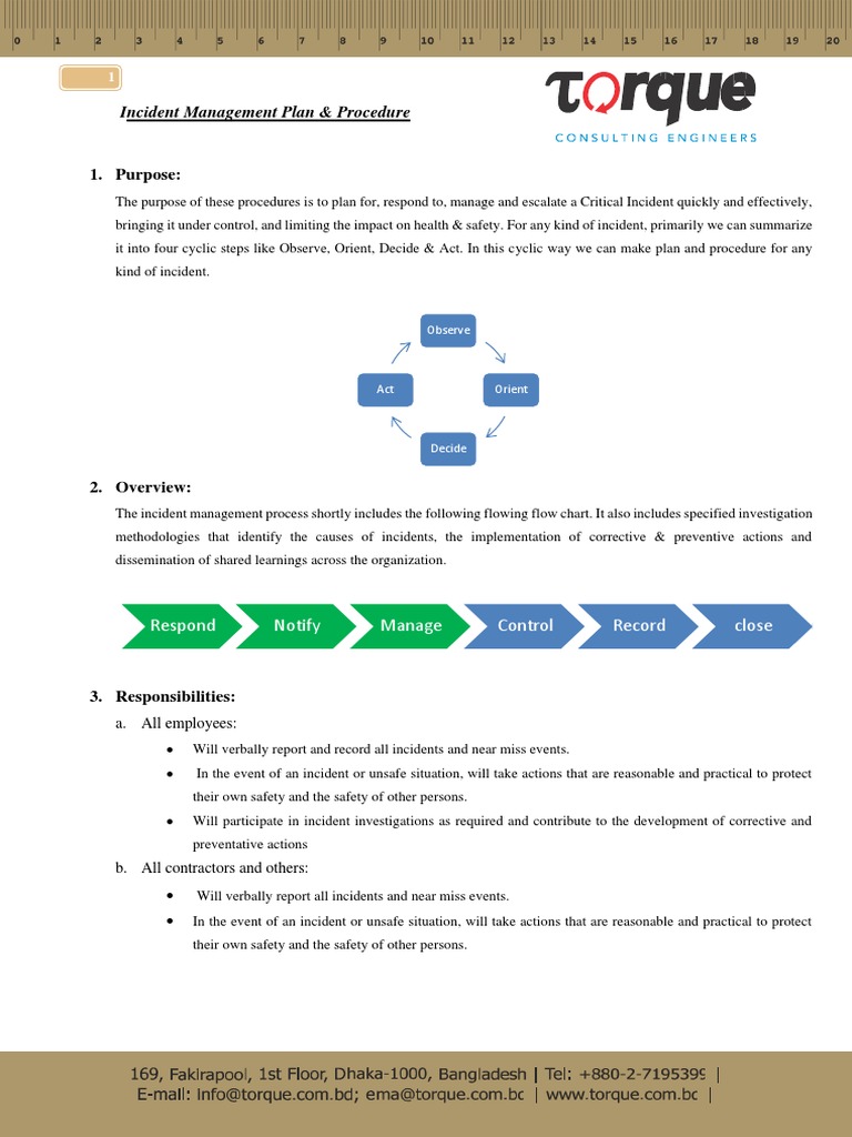 Incident Management Plan | Download Free PDF | Occupational Safety And ...
