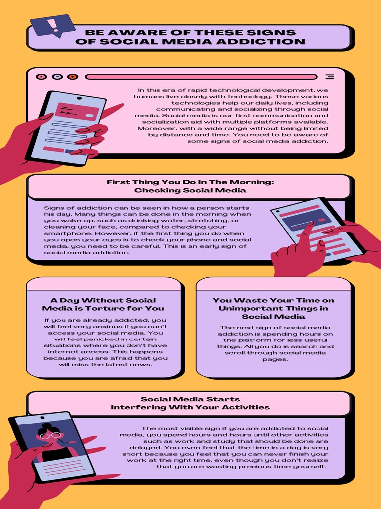 Be Aware of The Signs of Social Media Addiction Infographic | PDF ...