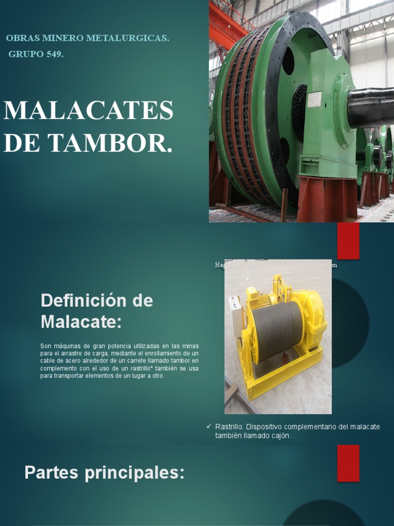 Partes y Funciones del Malacate Minero | PDF | Embrague | Ingeniería ...