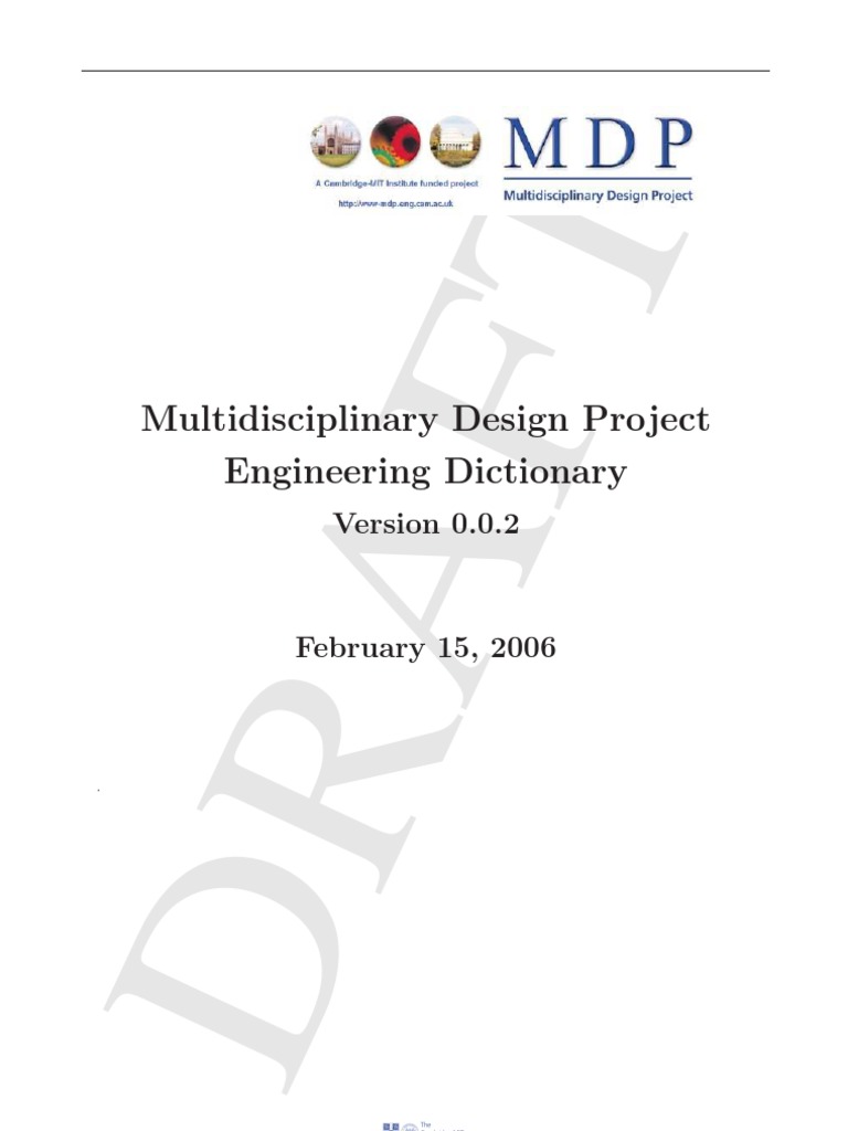 Multidisciplinary Design Project Engineering Dictionary | PDF | Atoms | Engineering