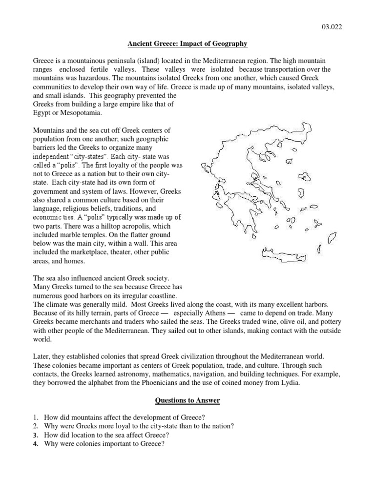 03-022---Ancient-Greece--Impact-of-Geography-handout | PDF | Ancient ...