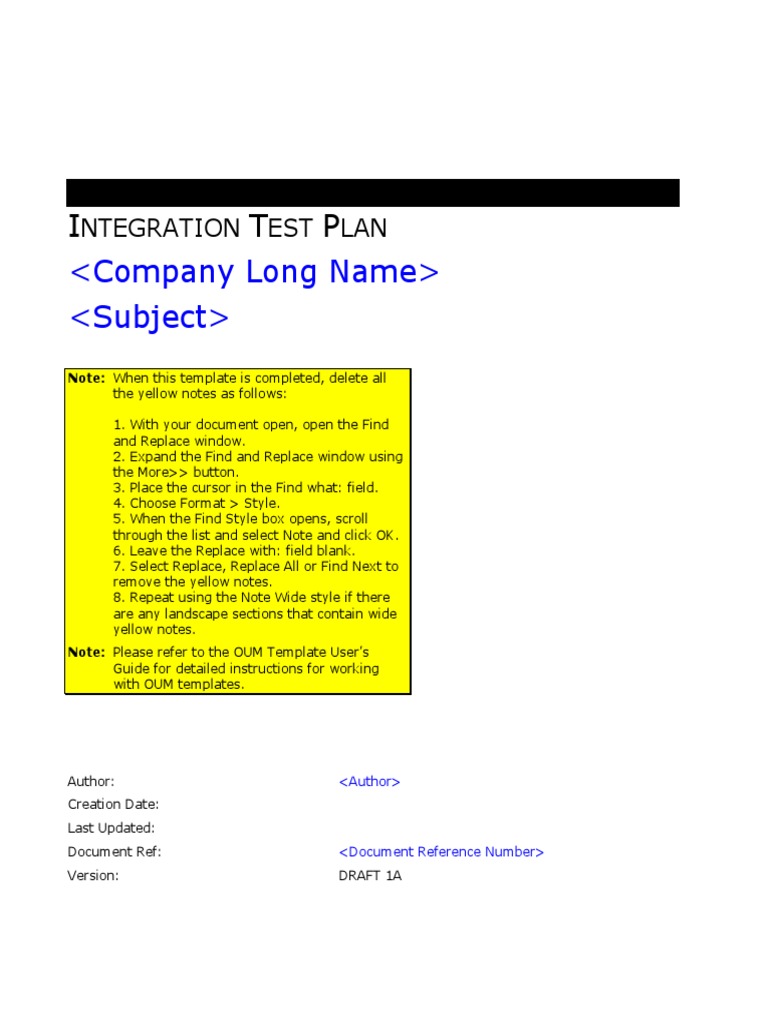 Integration Test Plan | PDF | Use Case | Software Testing