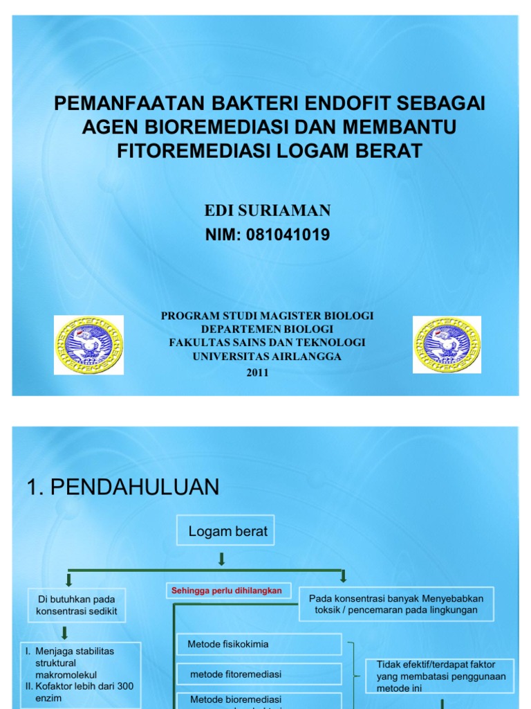 Pemanfaatan Bakteri Endofit Sebagai Agen Bioremediasi Dan Membantu ...