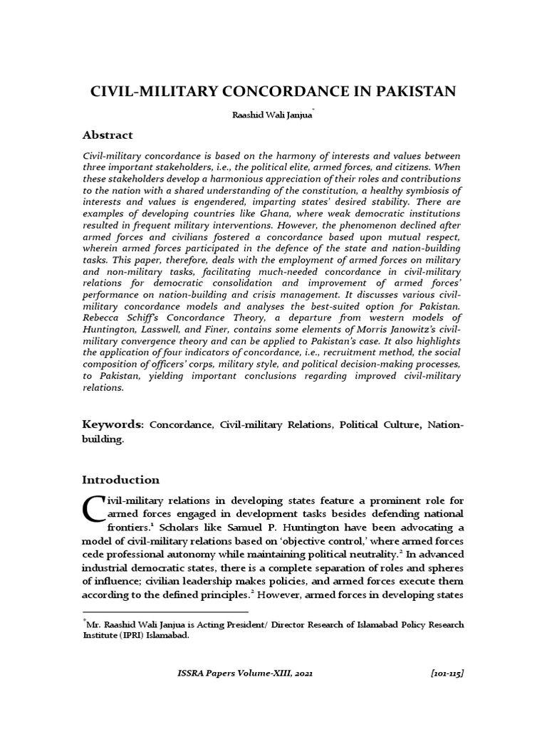 07.civil Military Concordance | PDF | Civil–Military Relations | Military