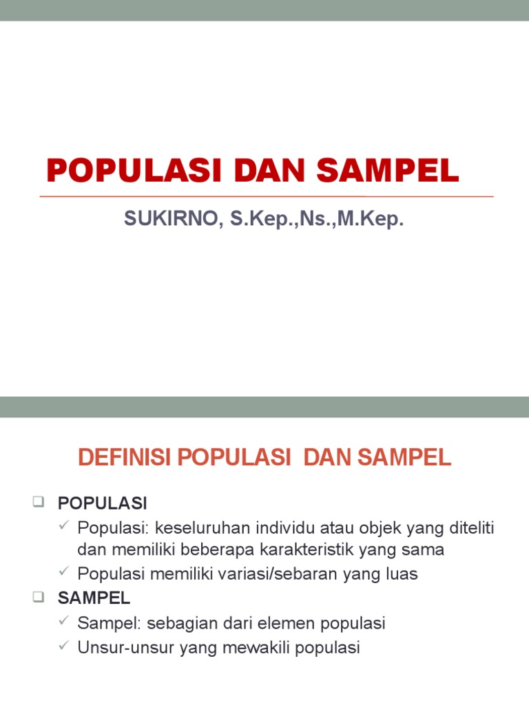 Definisi Populasi dan Sampel Penelitian | PDF
