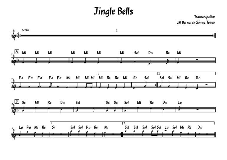 Notas de Jingle Bells para Piano | PDF