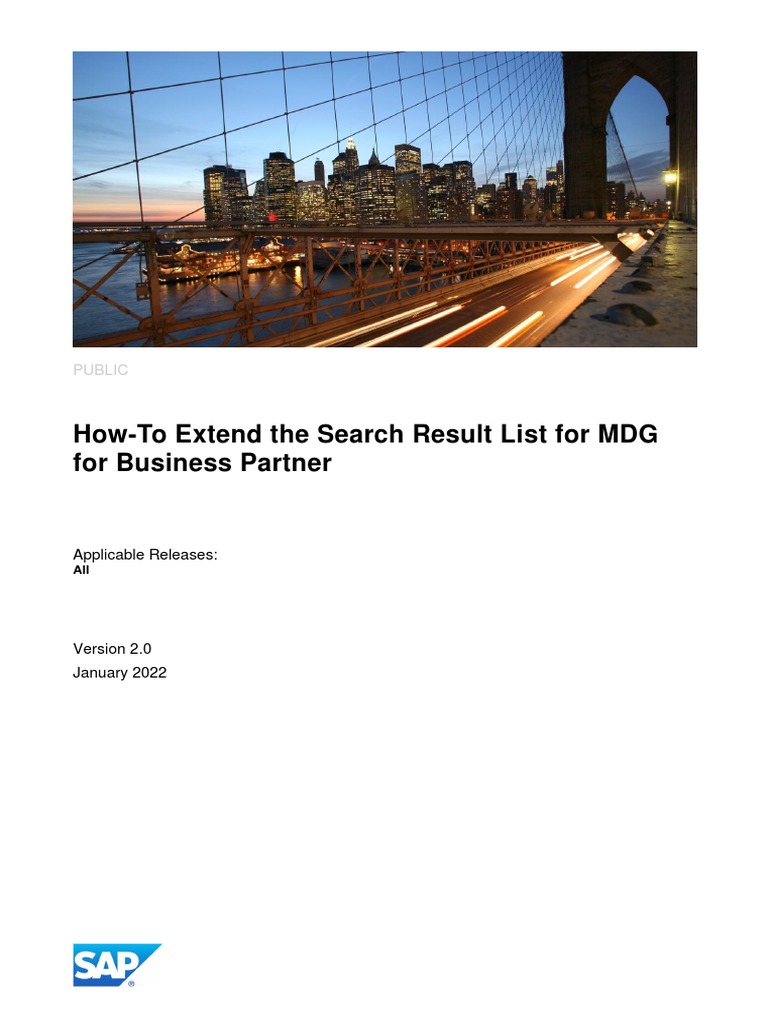 SAP How-To Guide - Extend The Search Result List For MDG For Business ...