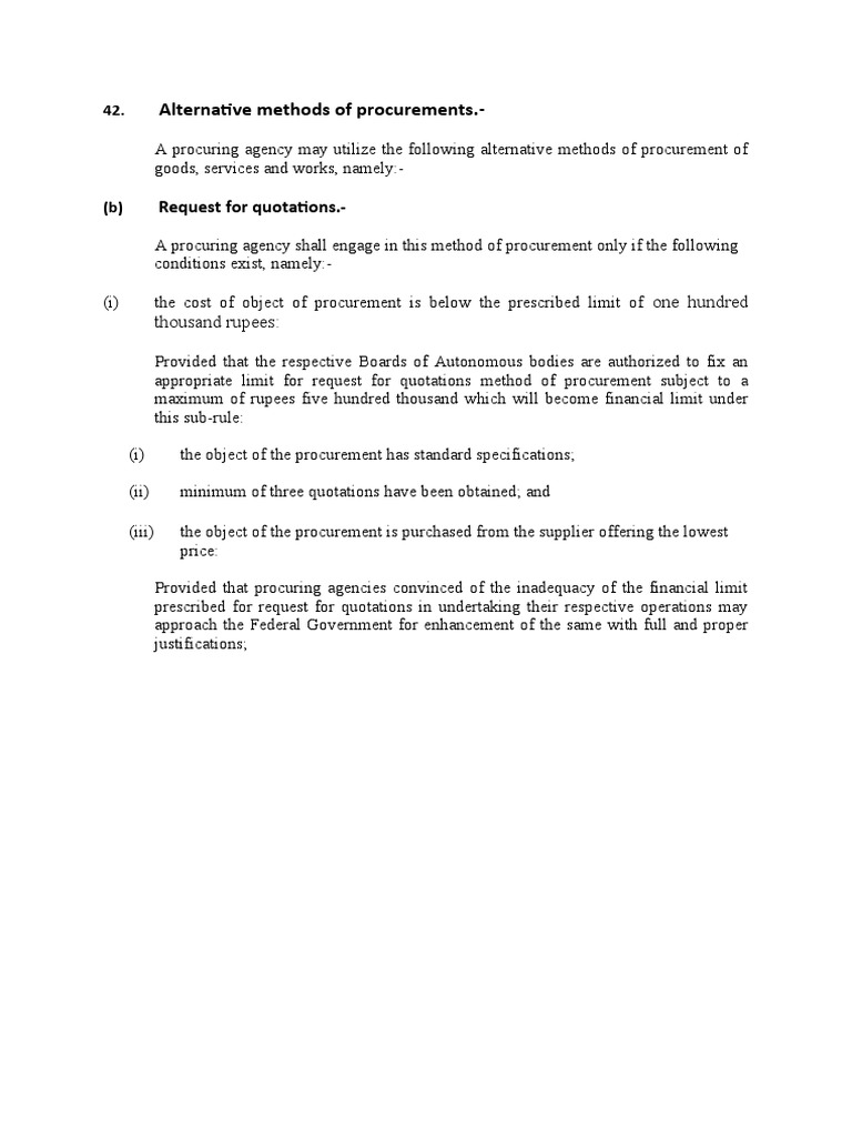 Ppra Rule 42 | PDF | Procurement | Business